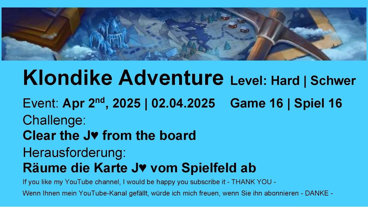 Klondike Adventure - Hard #16 | Apr 2nd, 2025 - YouTube