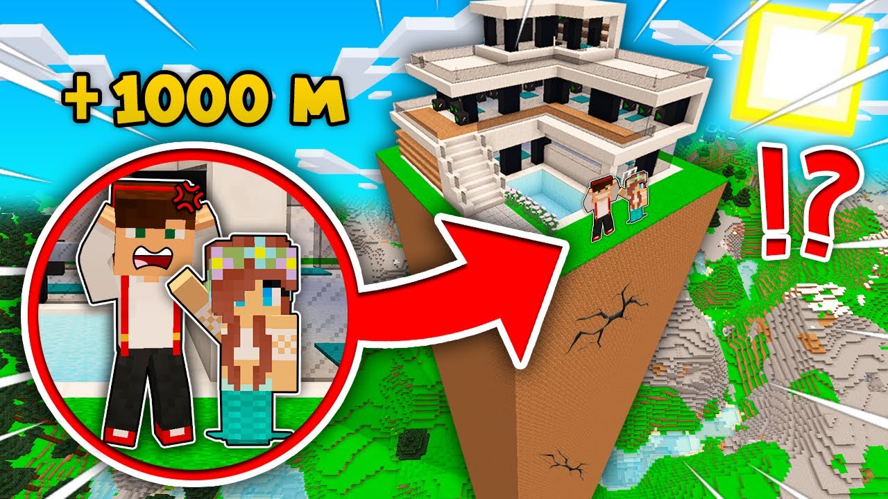 OGROMNA WIEŻA NA KTÓREJ POJAWIŁ SIĘ MÓJ DOM W MINECRAFT?! GPLAY & LUMI - YouTube