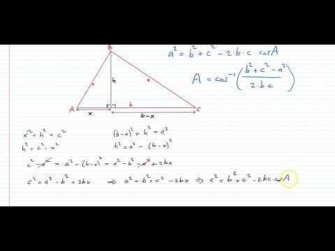 Cosinus-relationen for vilkårlige trekanter - YouTube
