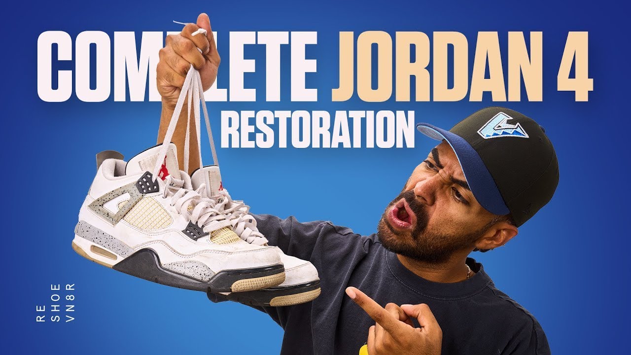 Can I Bring These Beat Up "White Cement" Jordan 4s Back To Life? - YouTube