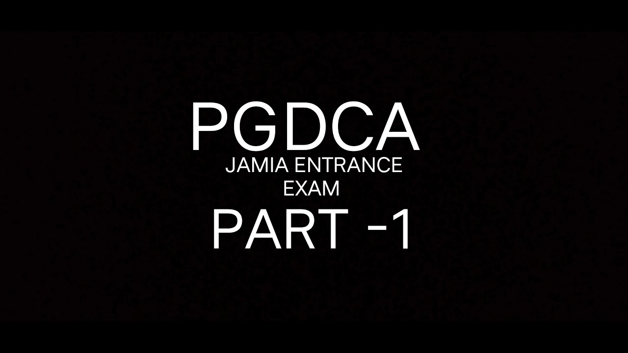 PGDCA Part-1 | pgdca old paper for jamia entrance exam 2021 ...