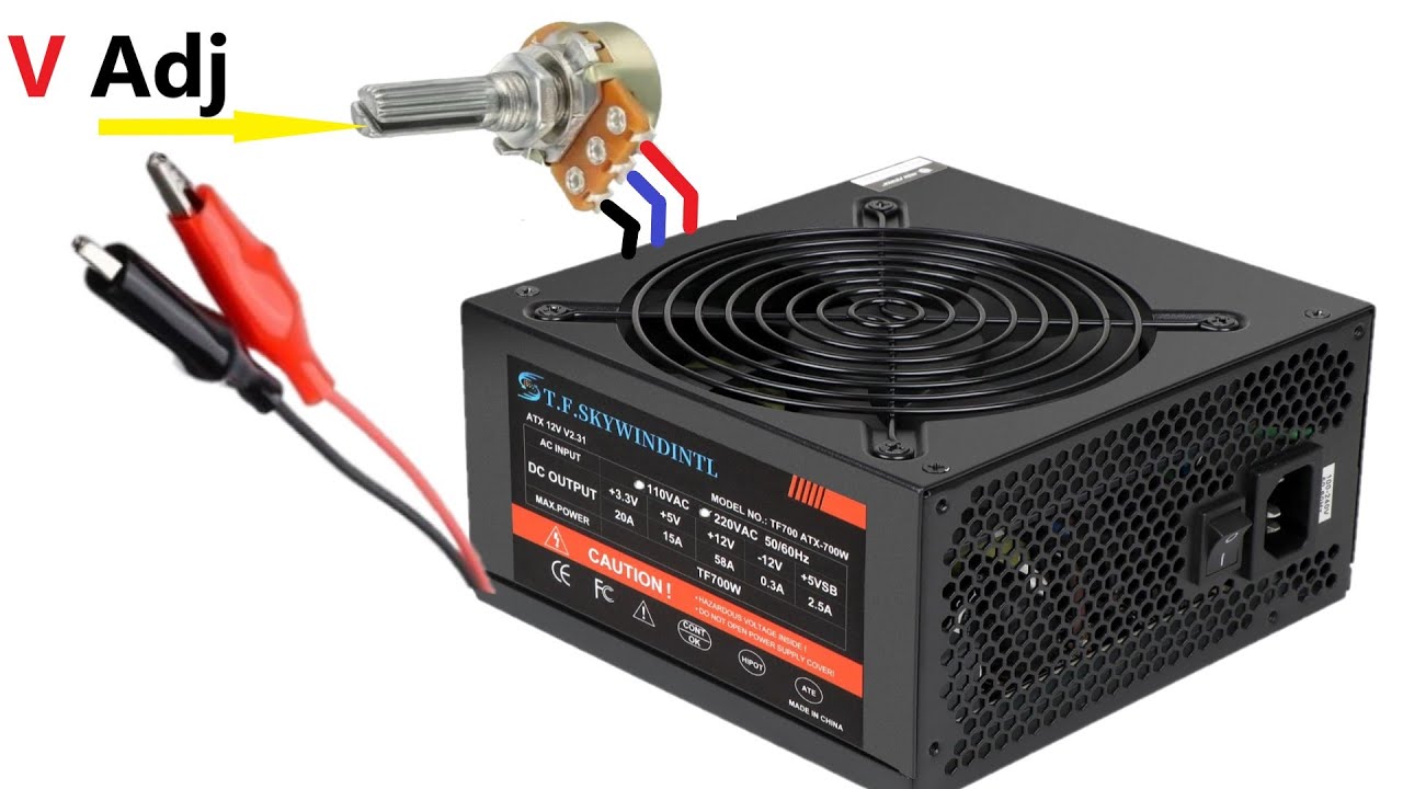 Convert Old Computer Power Supply into Adjustable Power Supply - YouTube