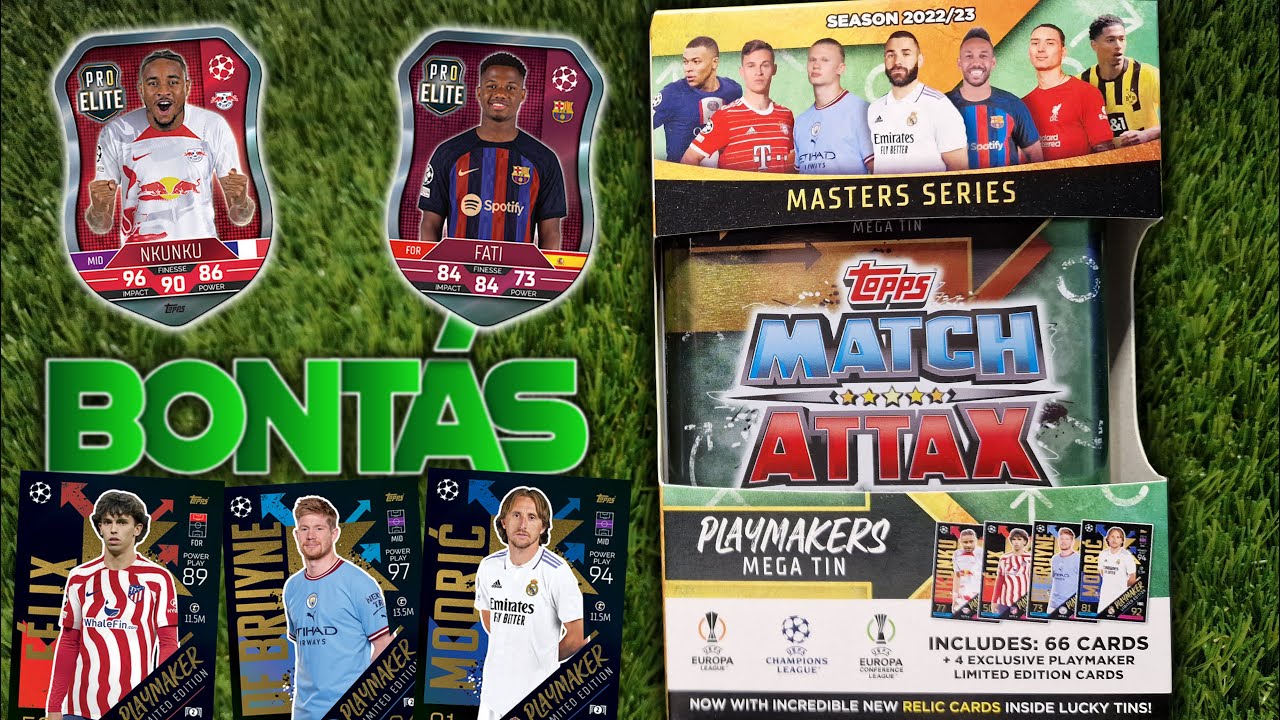 Topps Match Attax 22 23 Playmakers Mega Fémdoboz Bontás Youtube