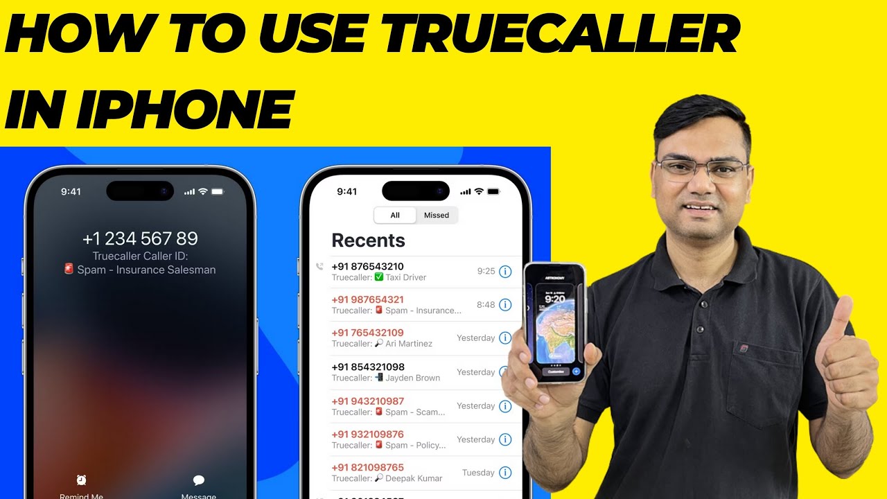 (Hindi) how to use truecaller in iphone | iphone me truecaller kaise ...