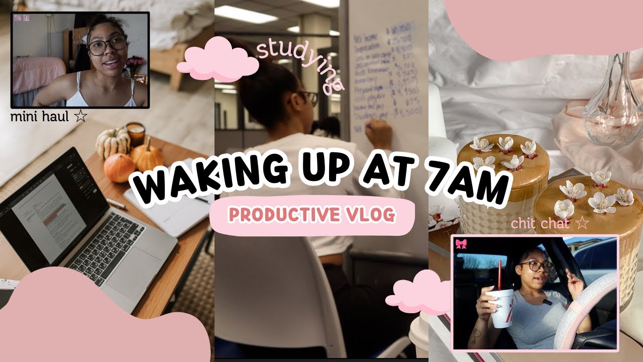 VLOG: waking up at 7am| mini haul, chit chat, studying - YouTube