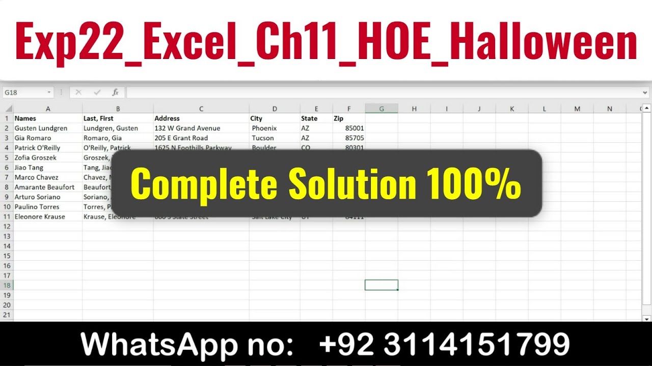 Exp22_Excel_Ch11_HOE_Halloween | Exp22 Excel Chapter 11 Halloween # ...