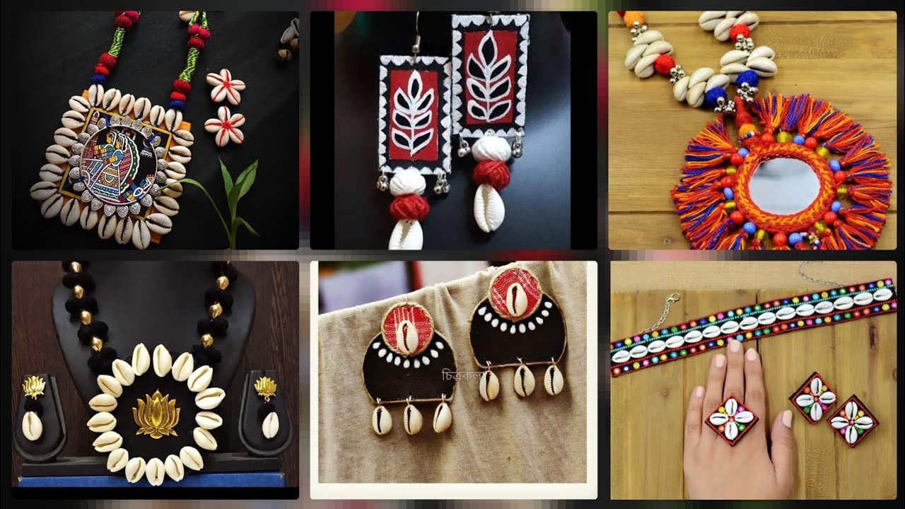 Handmade fabric jewelry with cowrie shells | beautiful jewelry sets ...