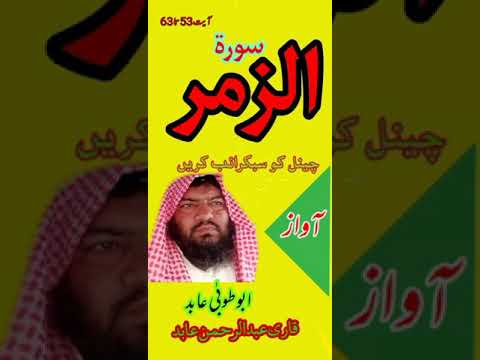 Surah Al Zummar  Beautiful Voice - Abu Tuba Abid
