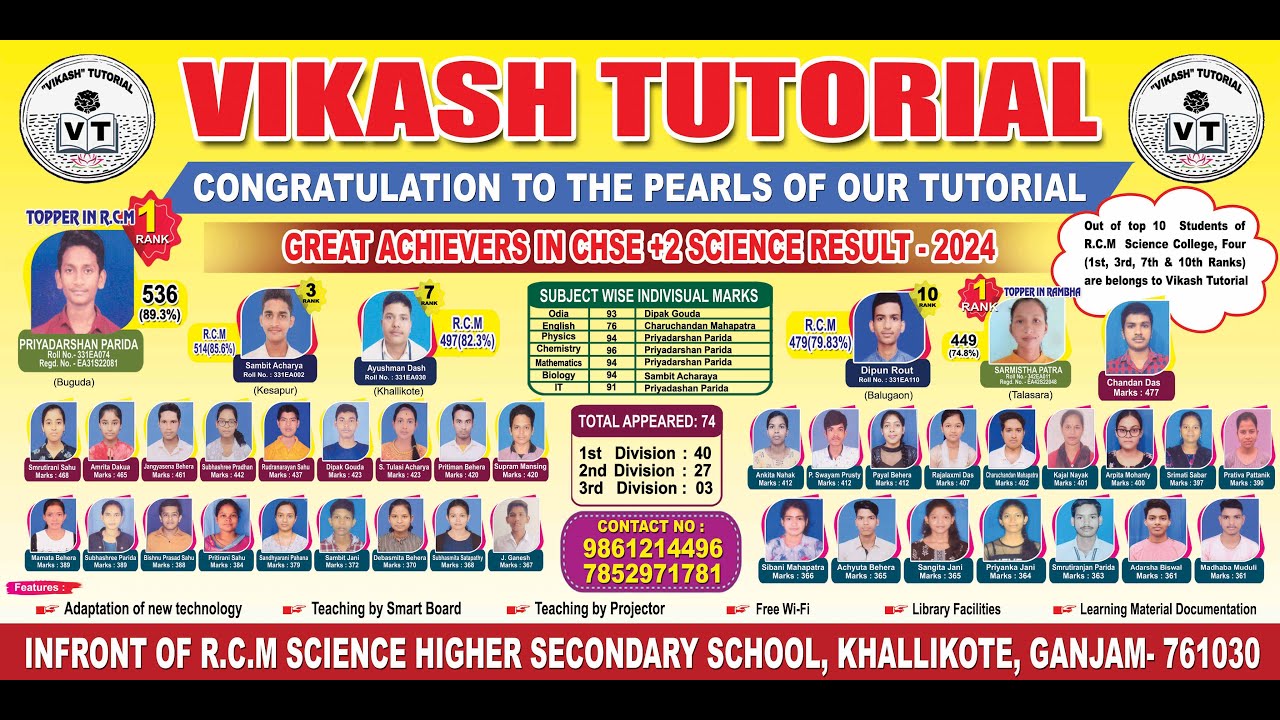 VIKASH TUTORIAL , Khallikote, Ganjam, Pin-761030...… # ...