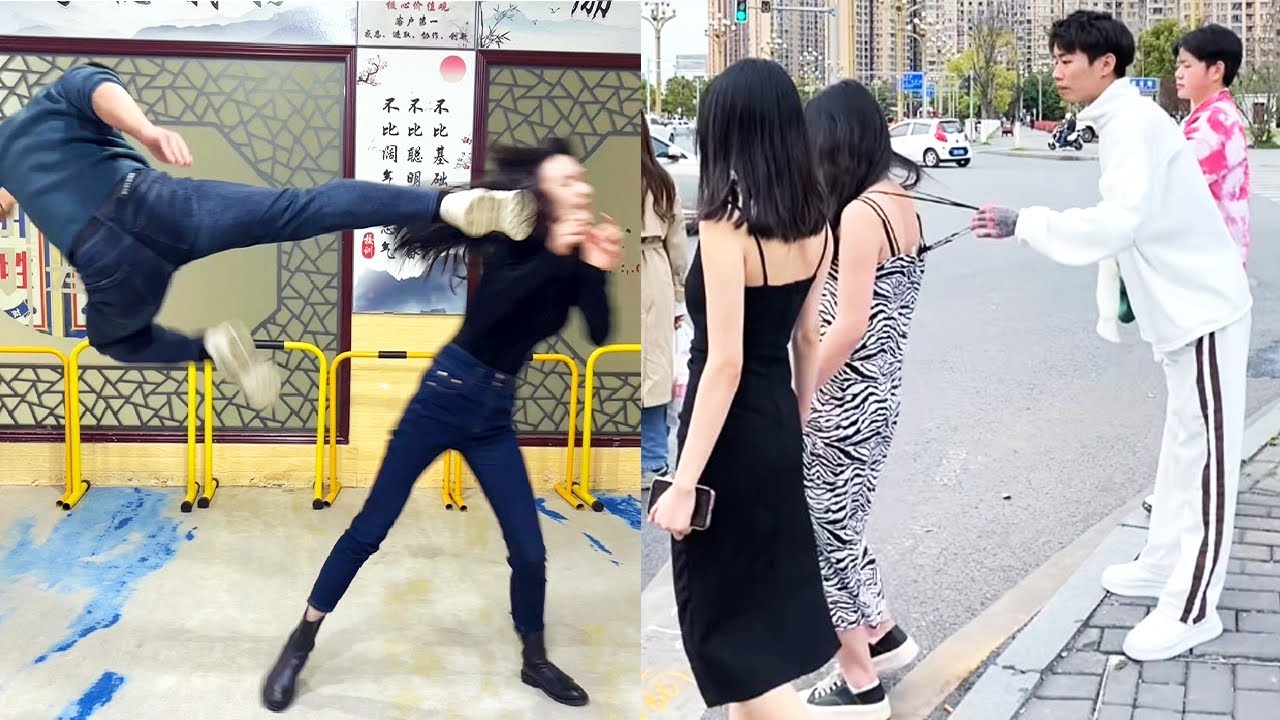 Funny situations of young people on the streets of China #216 - YouTube