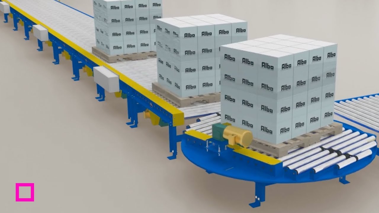 Industrial 3D Animation Video | Alba - Pallet Conveyor - YouTube