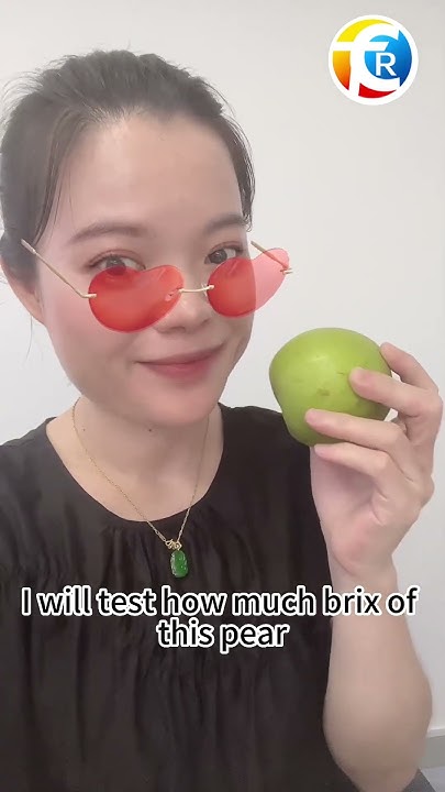 I test the pear brix by digital refractometer - YouTube
