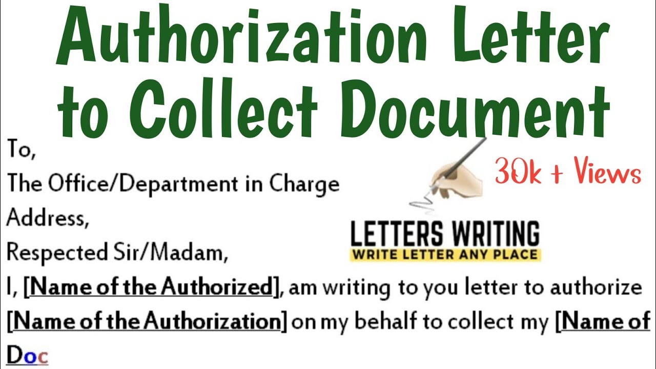 Authorization Letter for Collection of Document Sample | Authorization ...