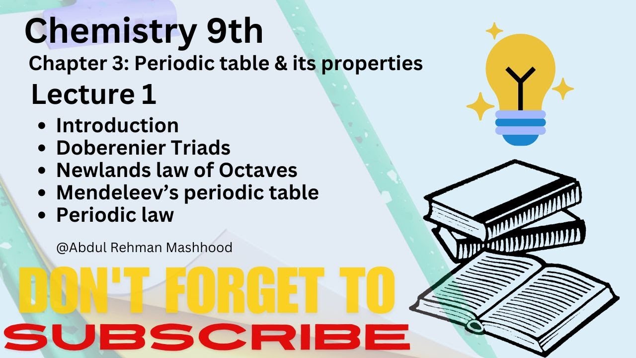 INTRODUCTION OF PERIODIC TABLE AND IT'S PROPERTIES | CHAPTER NO 3 ...