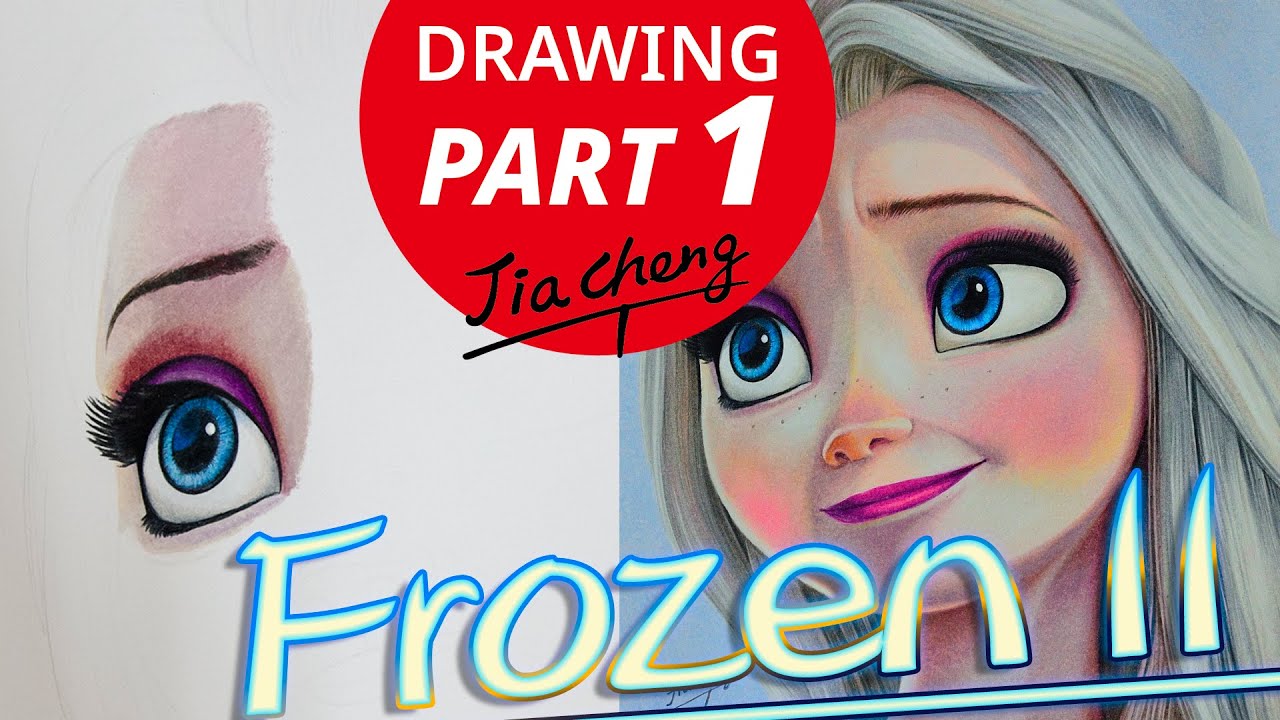 How Good Painting Frozen Elsa's Eyes? 如何繪畫好冰雪奇緣艾莎的眼睛? ｜Color Pencil ...