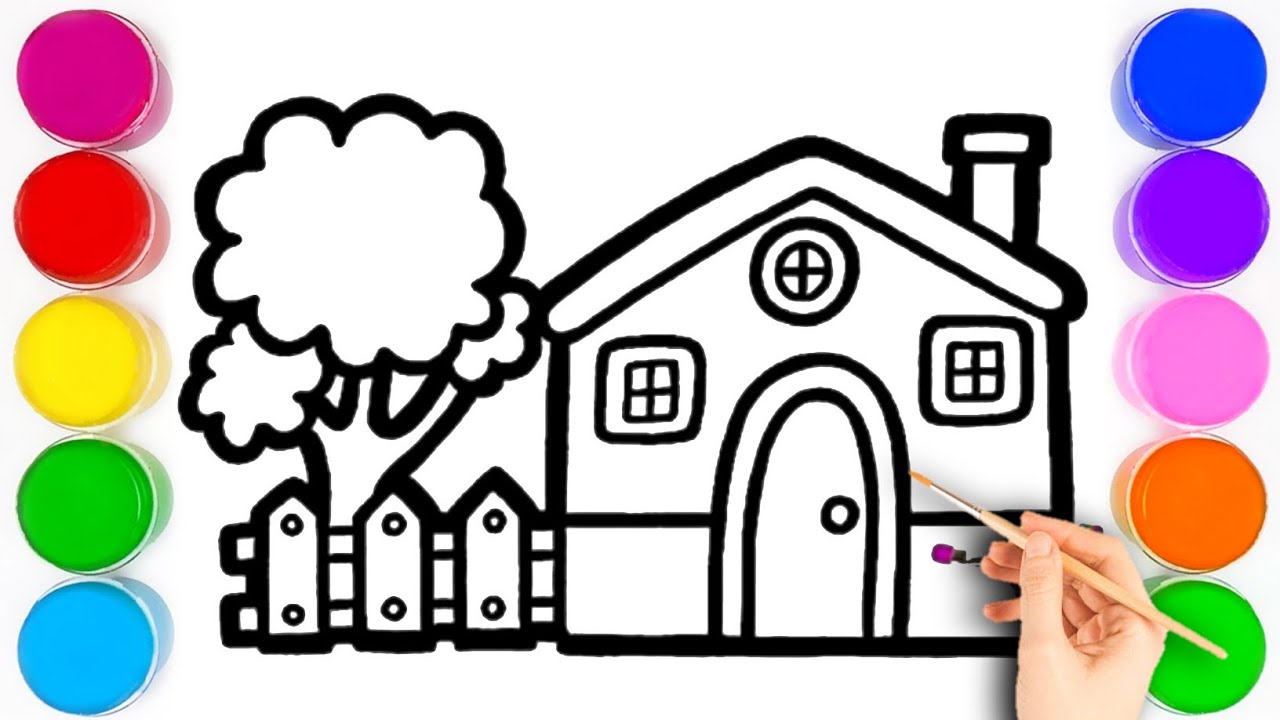 Simple House Drawing for kids and Toddlers | House Drawing for kids and ...