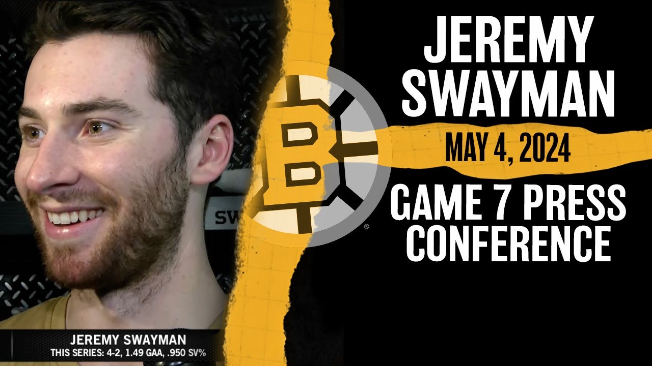 Jeremy Swayman’s Locker Room Reaction to Bruins' Game 7 Win Over Maple ...