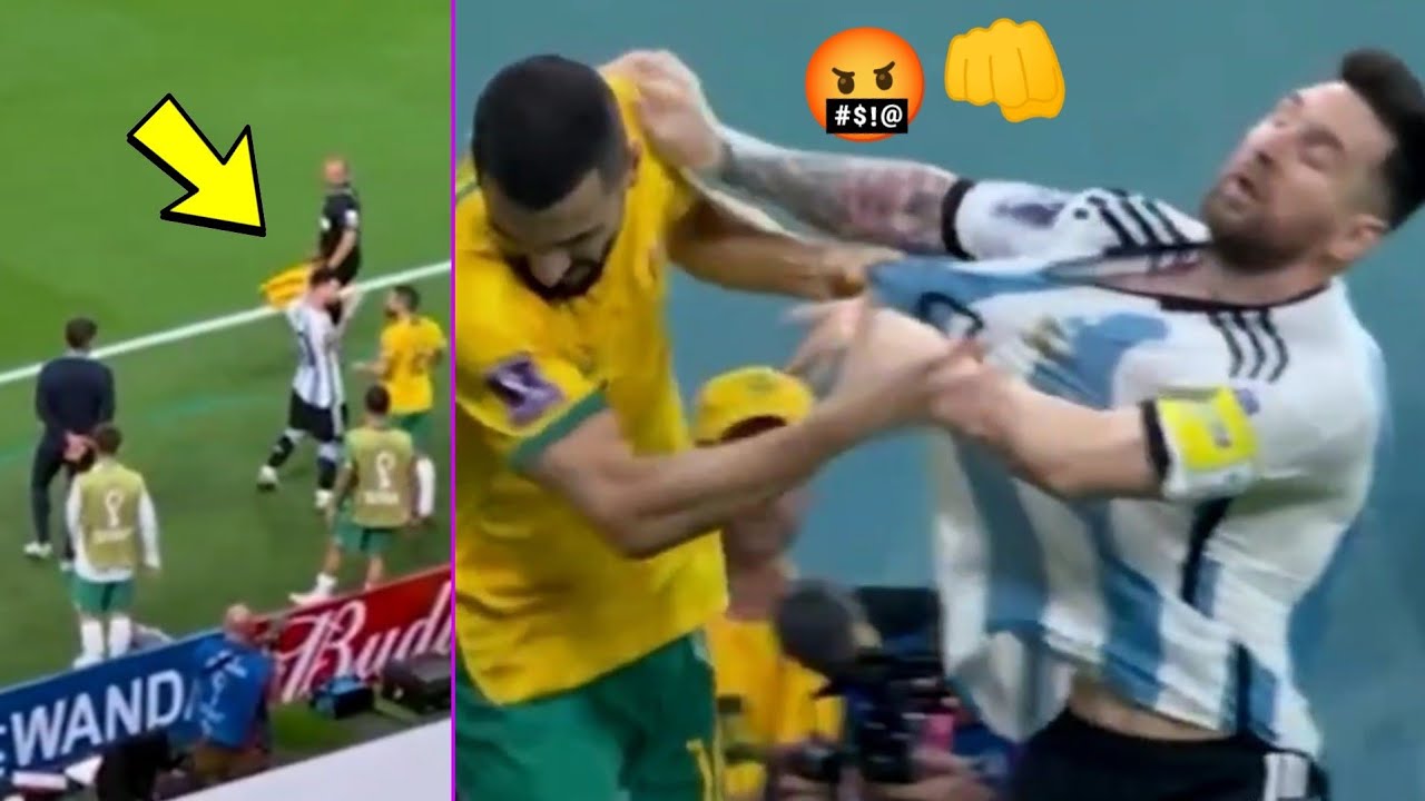 ANGRY MOMENT🤬👊 Messi Fight vs Australian Player in Match Argentina ...