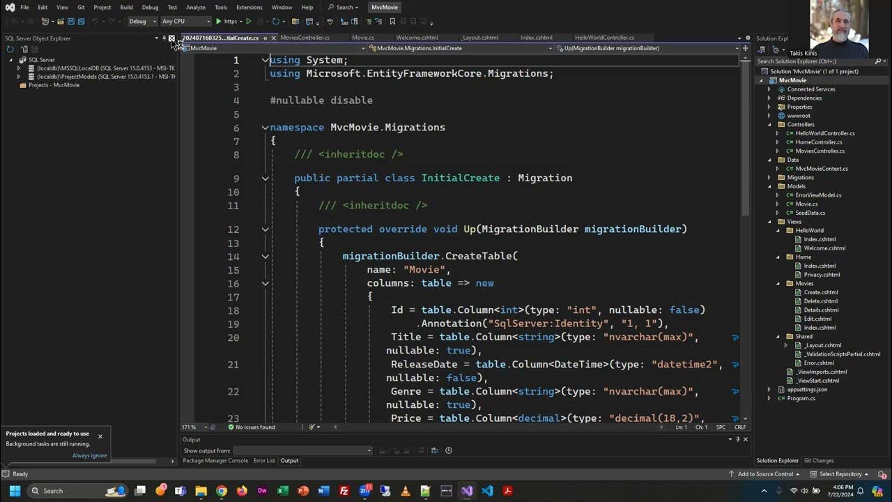 ASP.NET Core - Create MVC Web App - Microsoft Tutorial Walk through Part 3 - Summer 2024 - YouTube