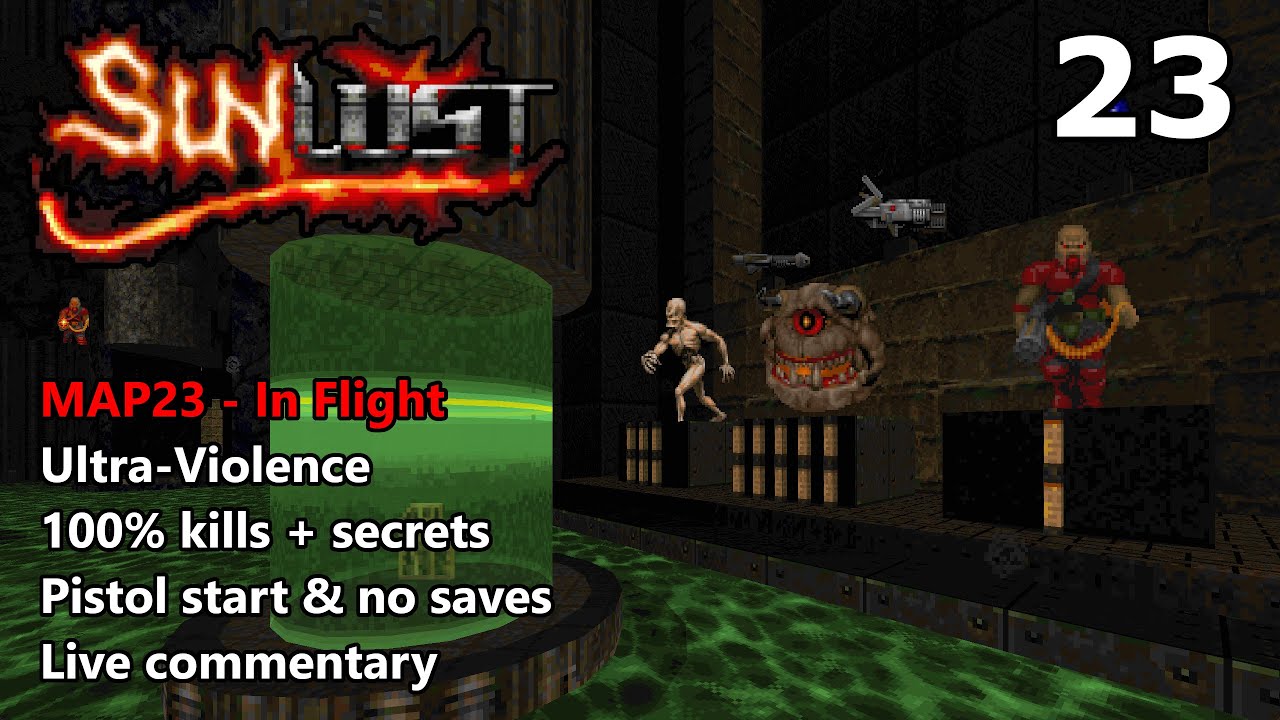 Doom II: Sunlust - MAP23 (In Flight) - Ultra-Violence 100% - YouTube