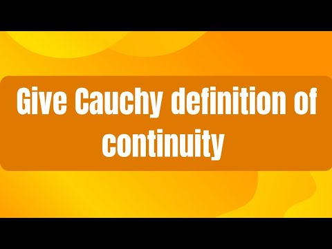 Give Cauchy Definition of Continuity | B.Sc. Maths - YouTube