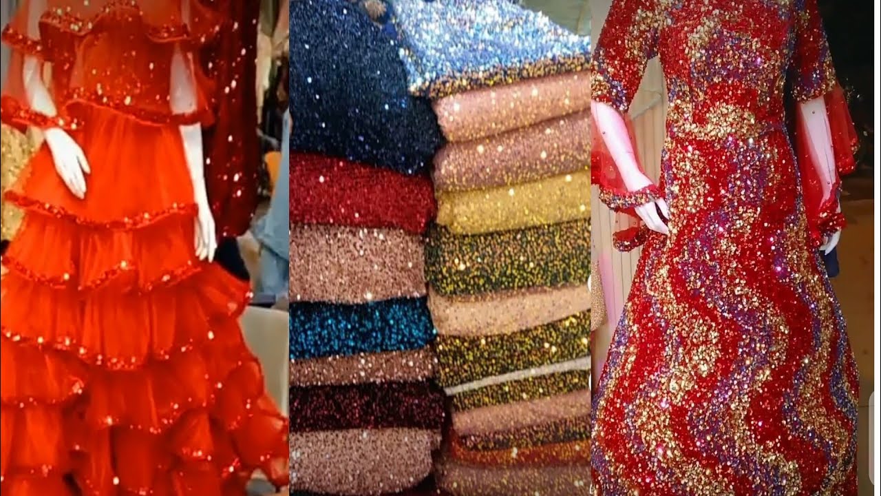 Net sequins fabric / gown designs for women 2021 / Beautiful party wear ...