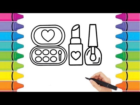How to Draw make up | Kids Drawing and colouring make up | anak ...