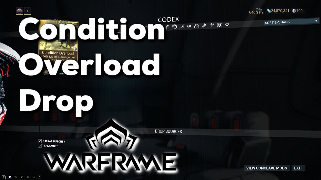 Warframe Condition Overload Drop - Stream Highlights - YouTube