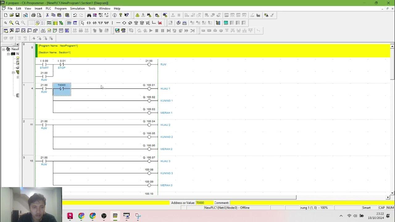CX Programmer CX Desginer - Rangkaian Pengatur Lampu Lalu lintas - YouTube