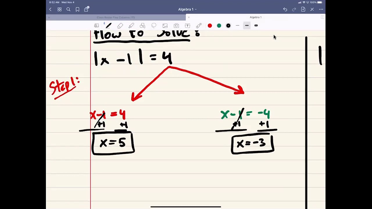 Algebra 1: Lesson 4-: Absolute Value Equations - YouTube