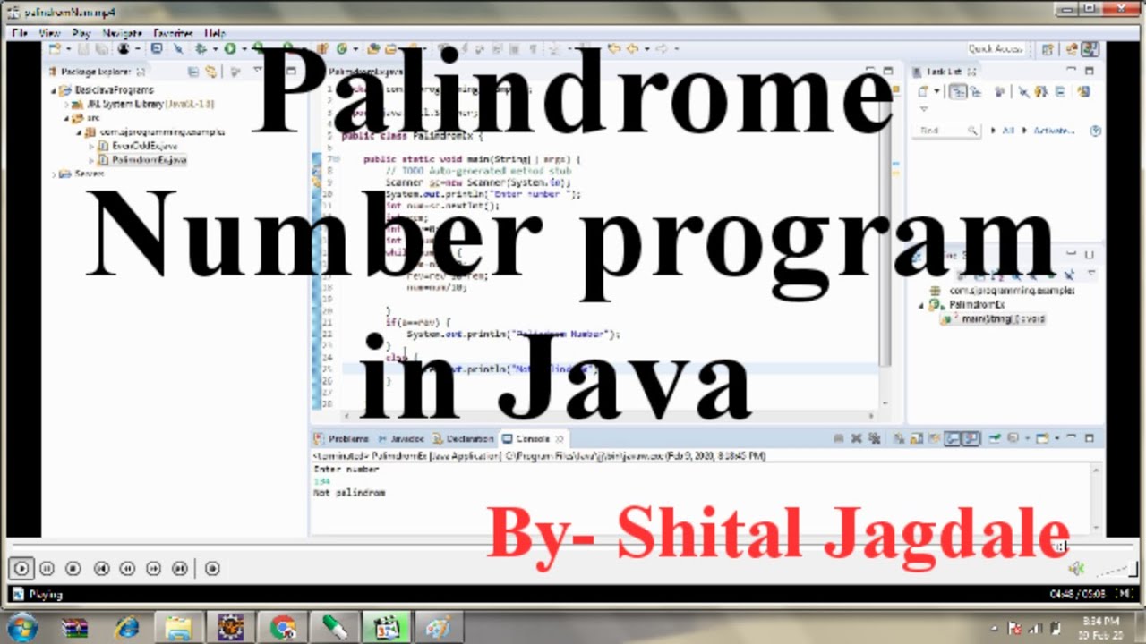 Java Coding Interview Questions Palindrom Number Program In Java