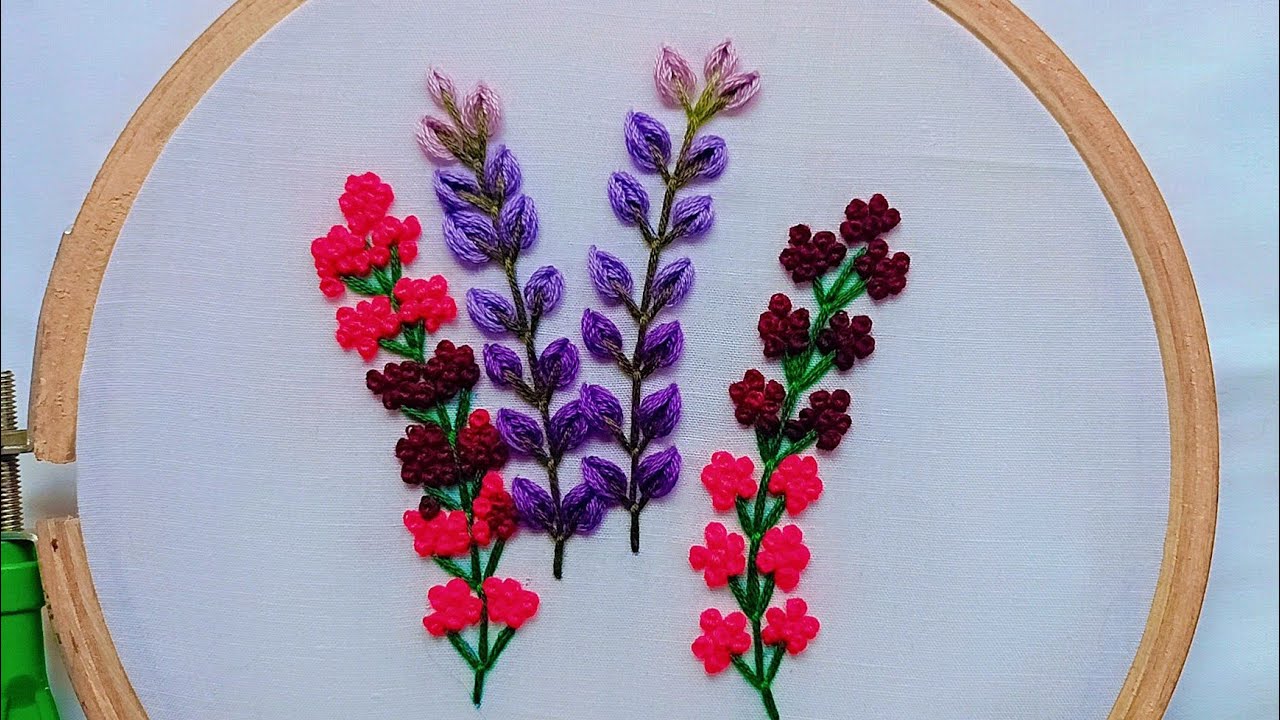 🥰 So easy Hand Stitch Embroidery French knot stitch flower's Embroidery ...