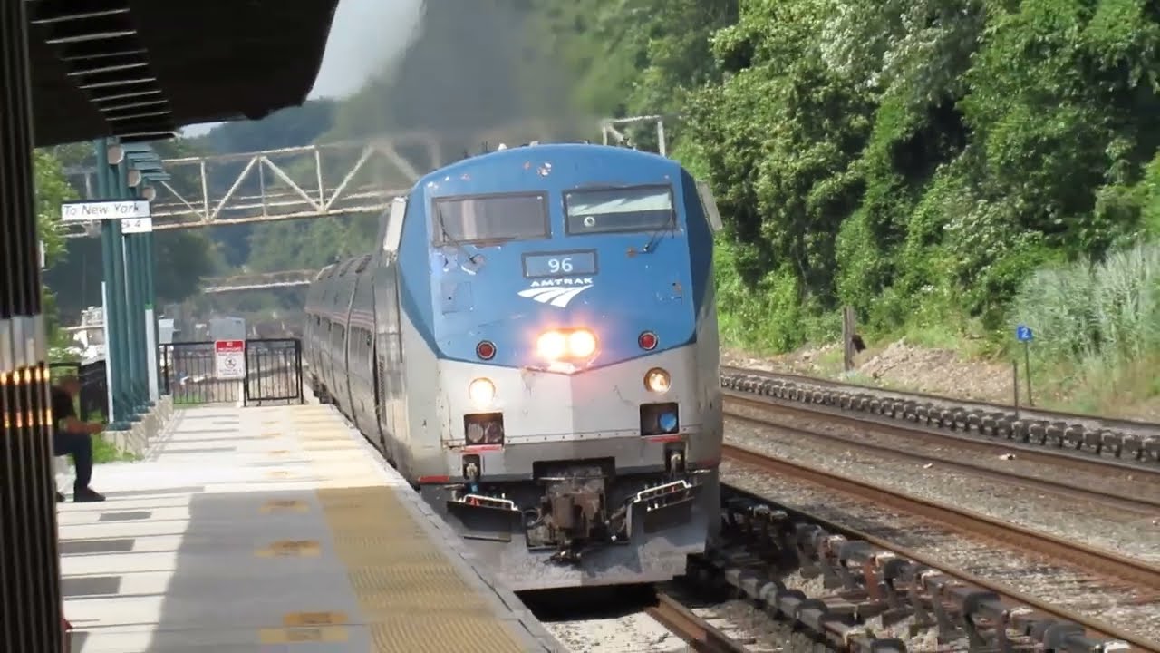 Amtrak: New York Penn bound P42DC leads Maple-Leaf Train down Greystone ...