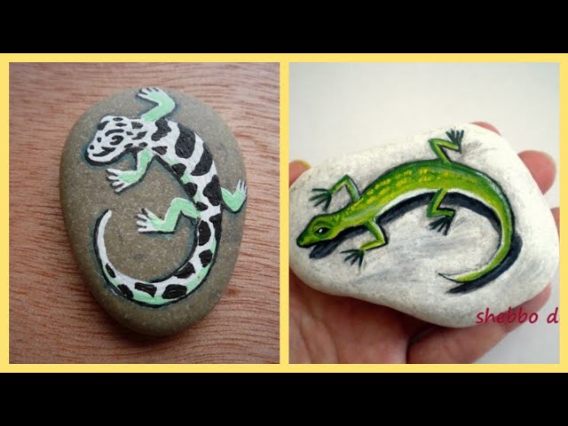 Lizard Painted On Rocks