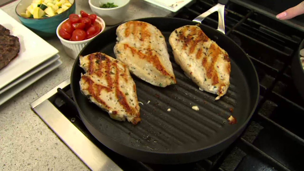 Emeril by All-Clad Hard Anodized 12" Round Grill Pan on QVC - YouTube