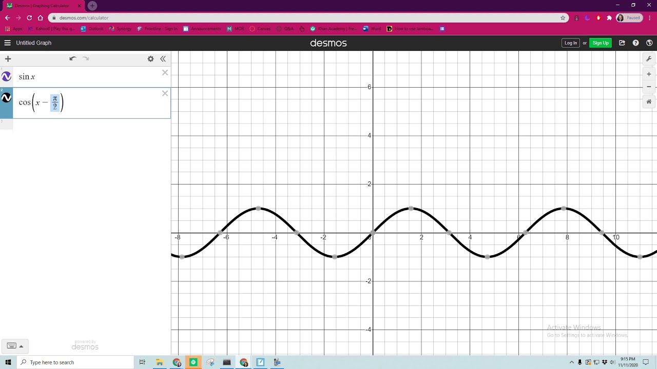 Desmos with Sinusoidal Functions - YouTube