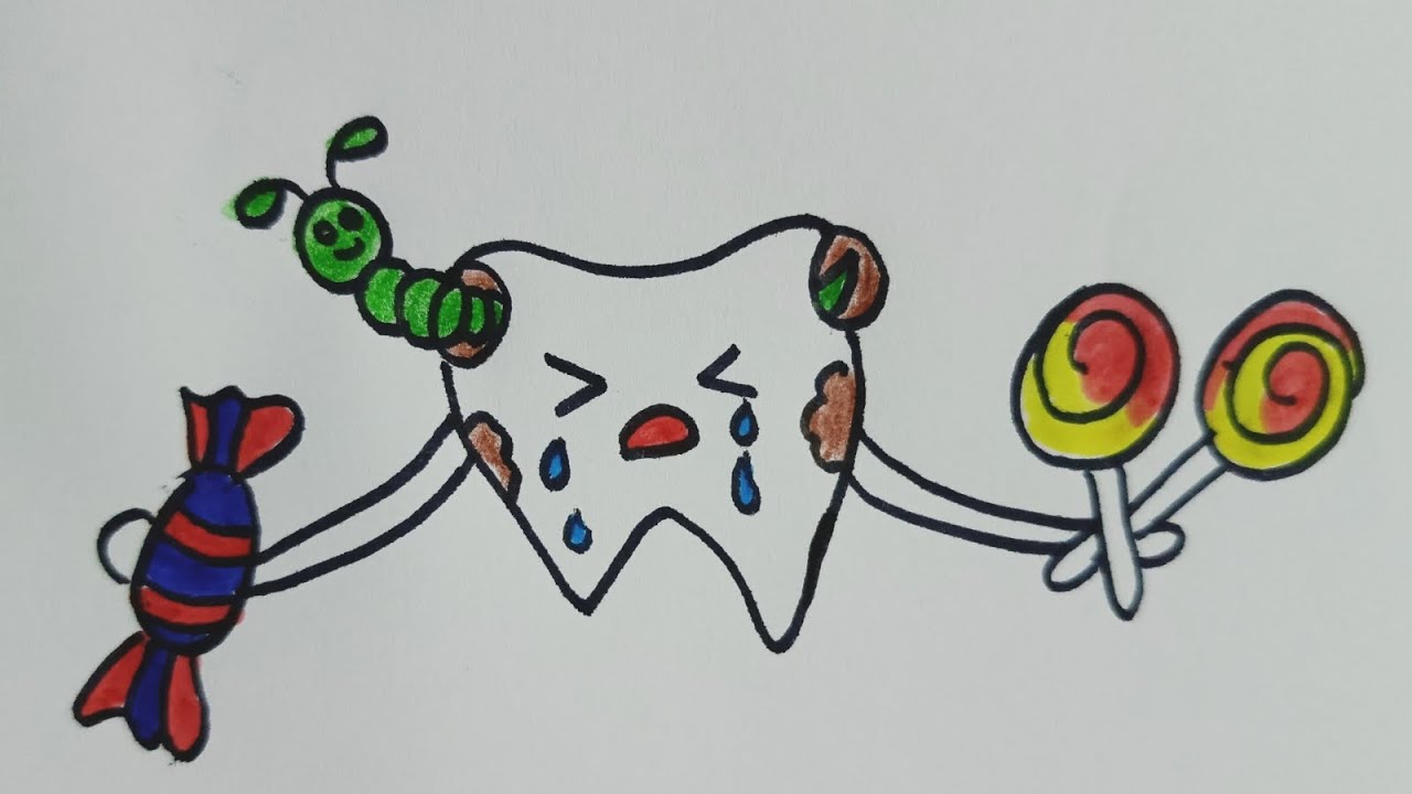 Tooth Cavity drawing for kids step by step. - YouTube