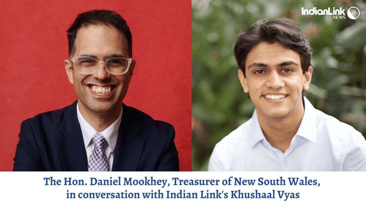 The Hon. Daniel Mookhey, Treasurer of New South Wales, chats with ...