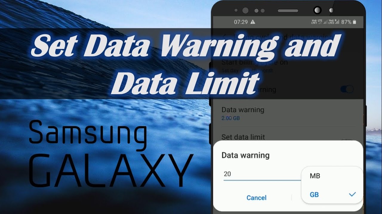 Set Data Usage Limit and Warning in Samsung - YouTube