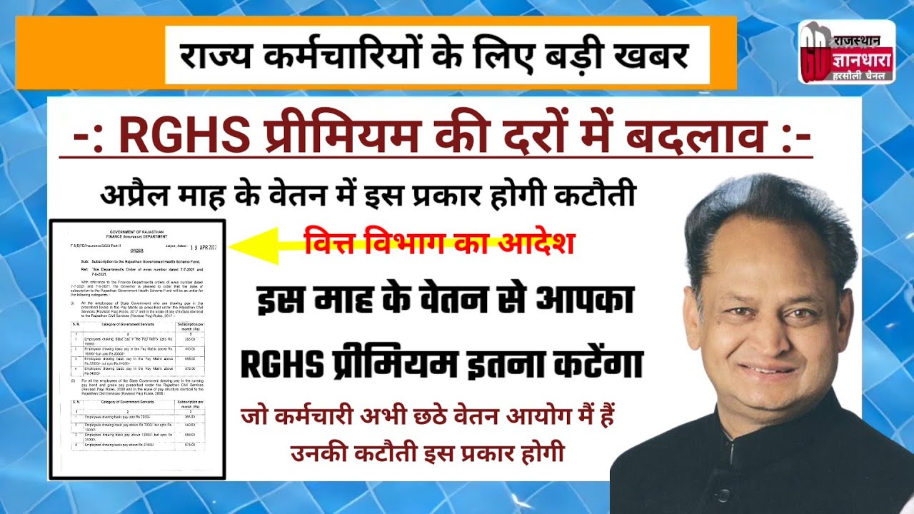 Rghs premium slab for Rajasthan government employee new 2022/हम ...