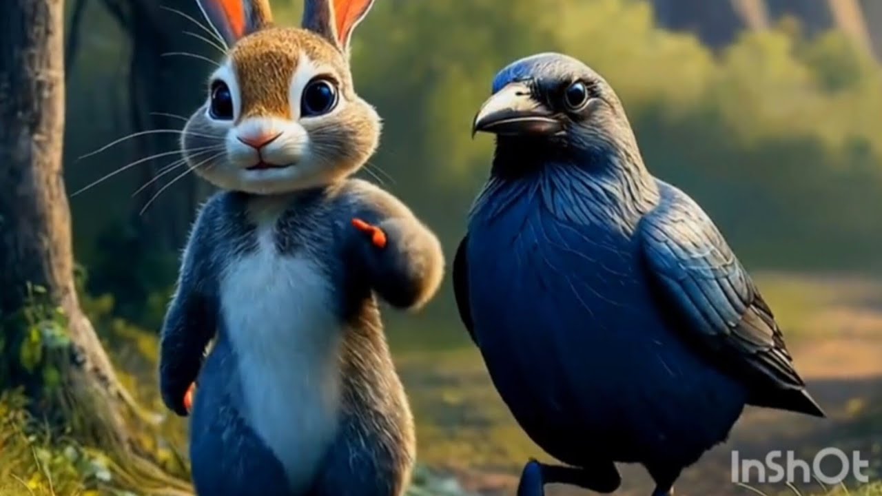 Rabbit and Crow story 43 second story amazing story and friendship # ...