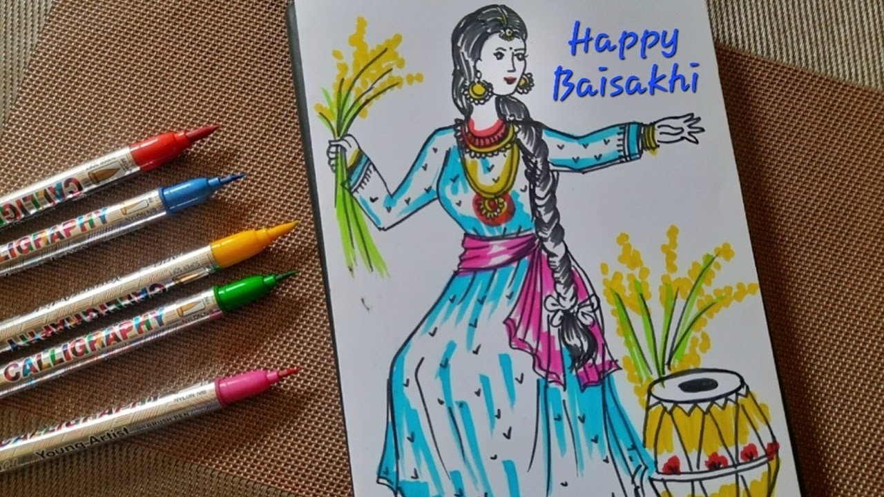 Baisakhi drawing easy | How to draw Baisakhi festival picture - YouTube