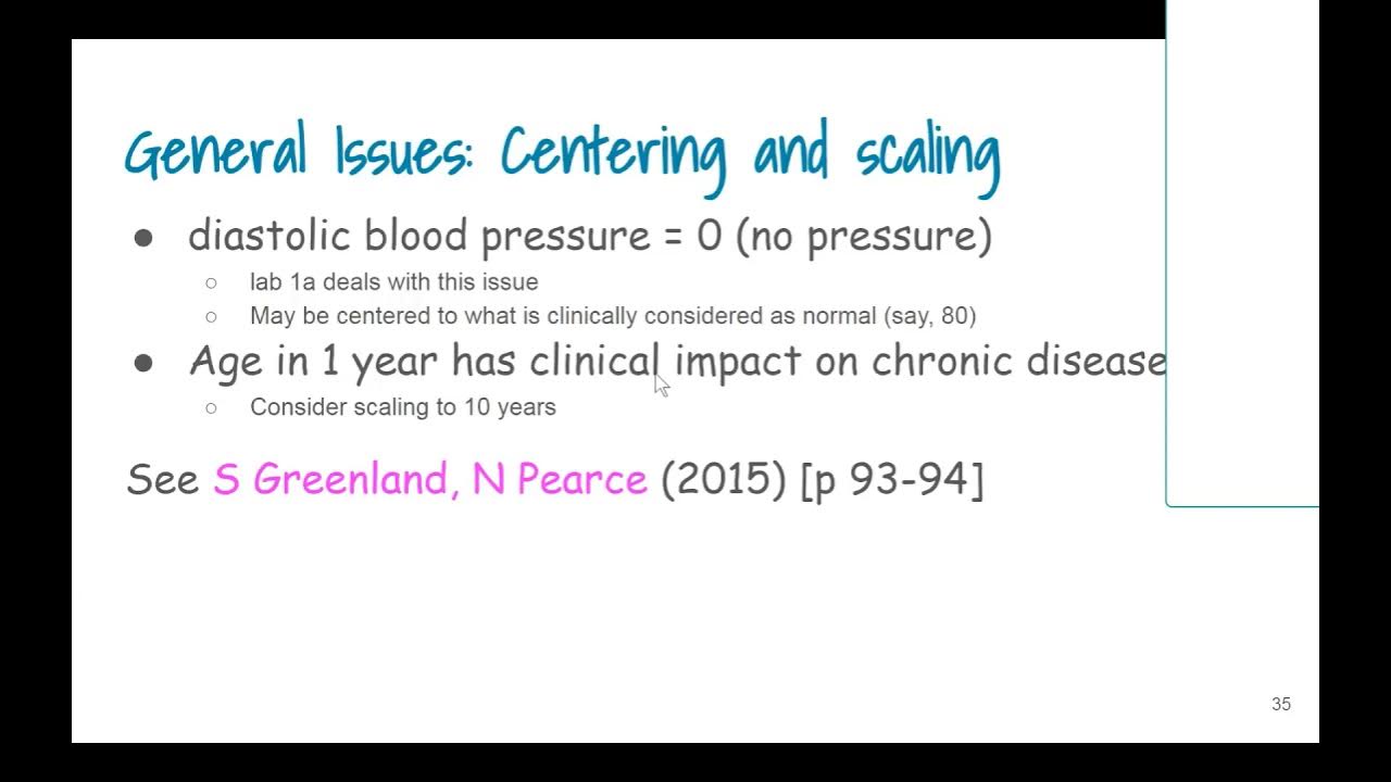 Centering and scaling and how that impacts interpretation - YouTube