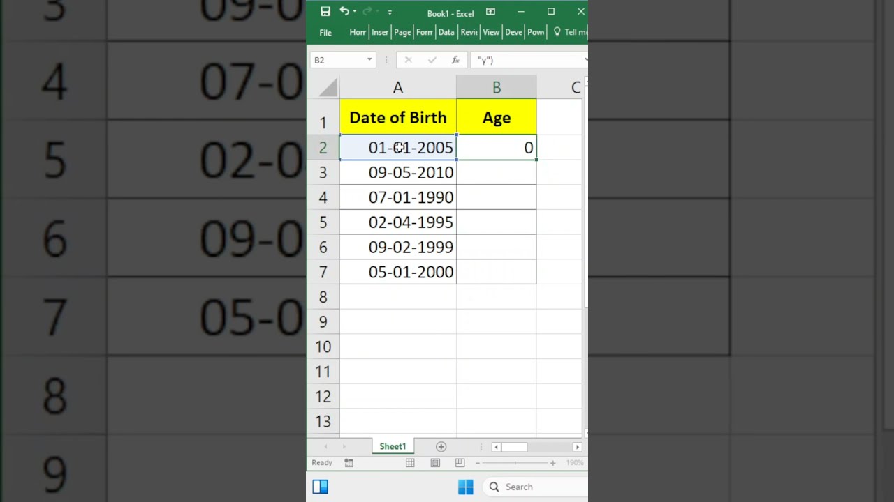 Age Calculate In Excel excel YouTube Age Calculate In Excel excel YouTube