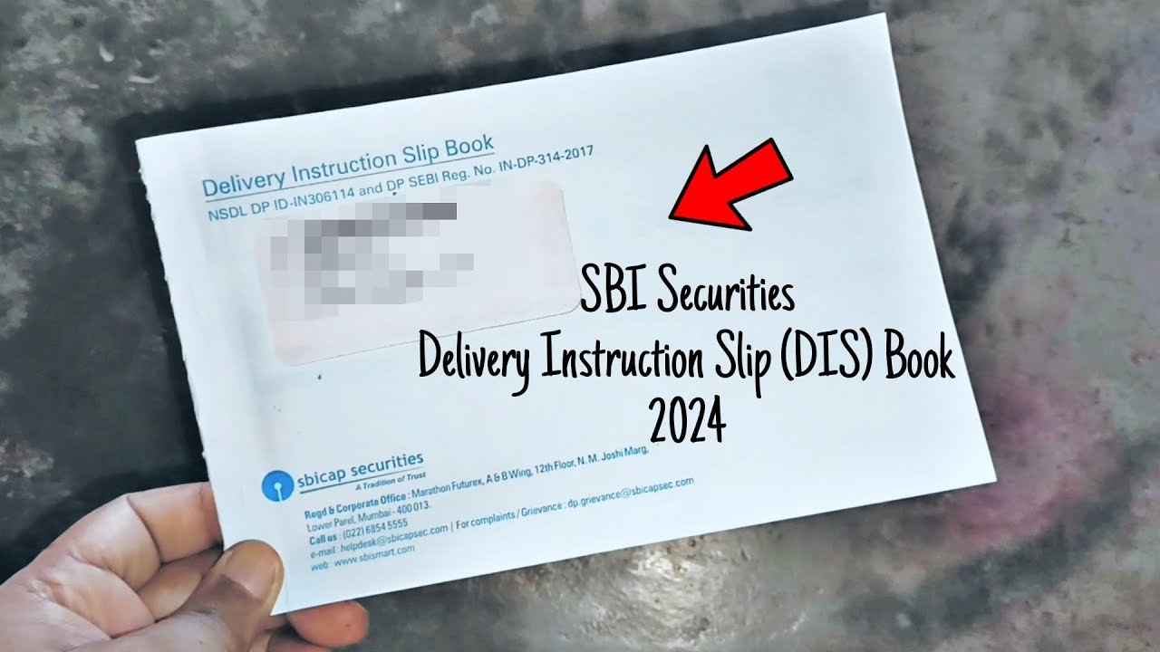 SBI Securities Delivery Instruction Slip (DIS) Book Explained in Hindi ...