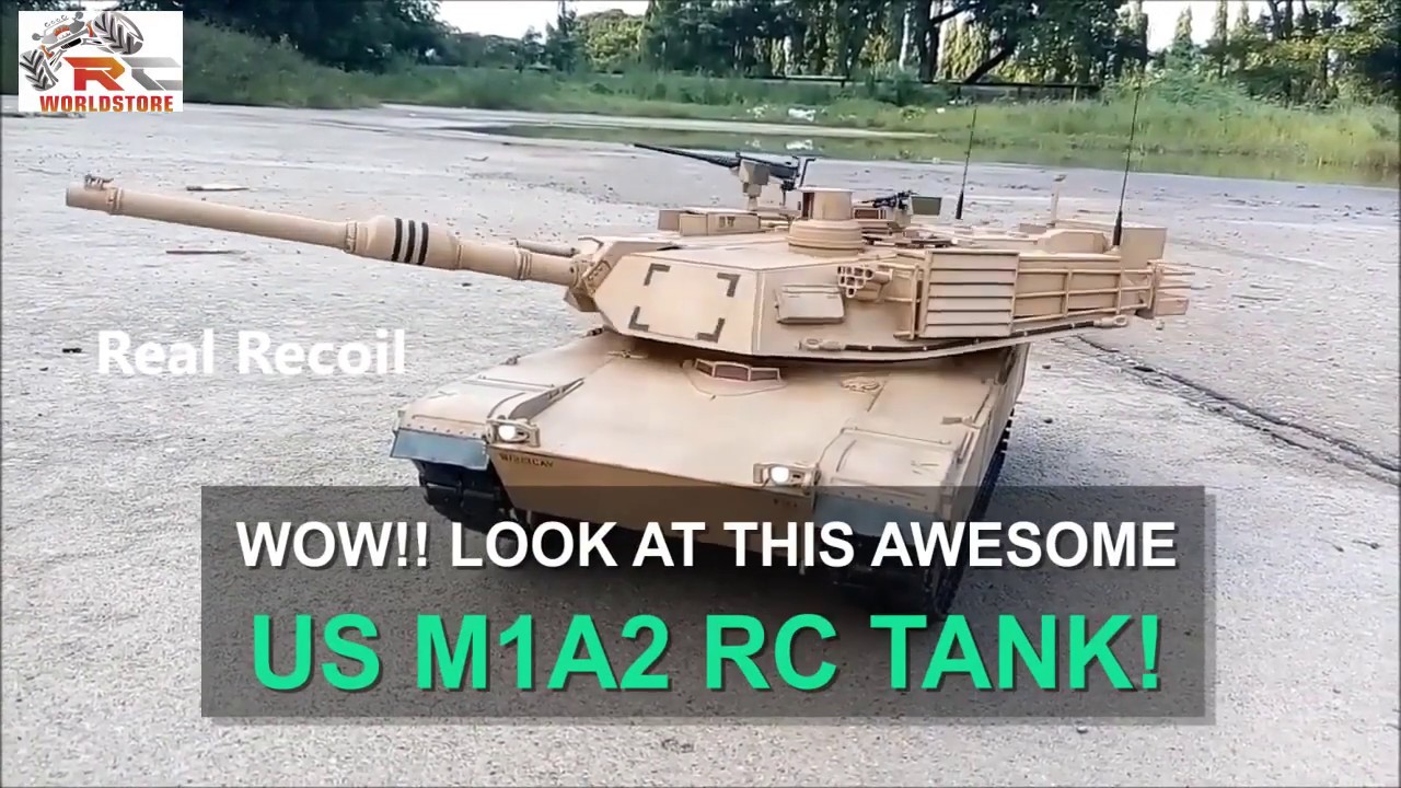 US M1A2 RC Tank 1 24 27MHZ With Light Sound Military Vehicle - YouTube