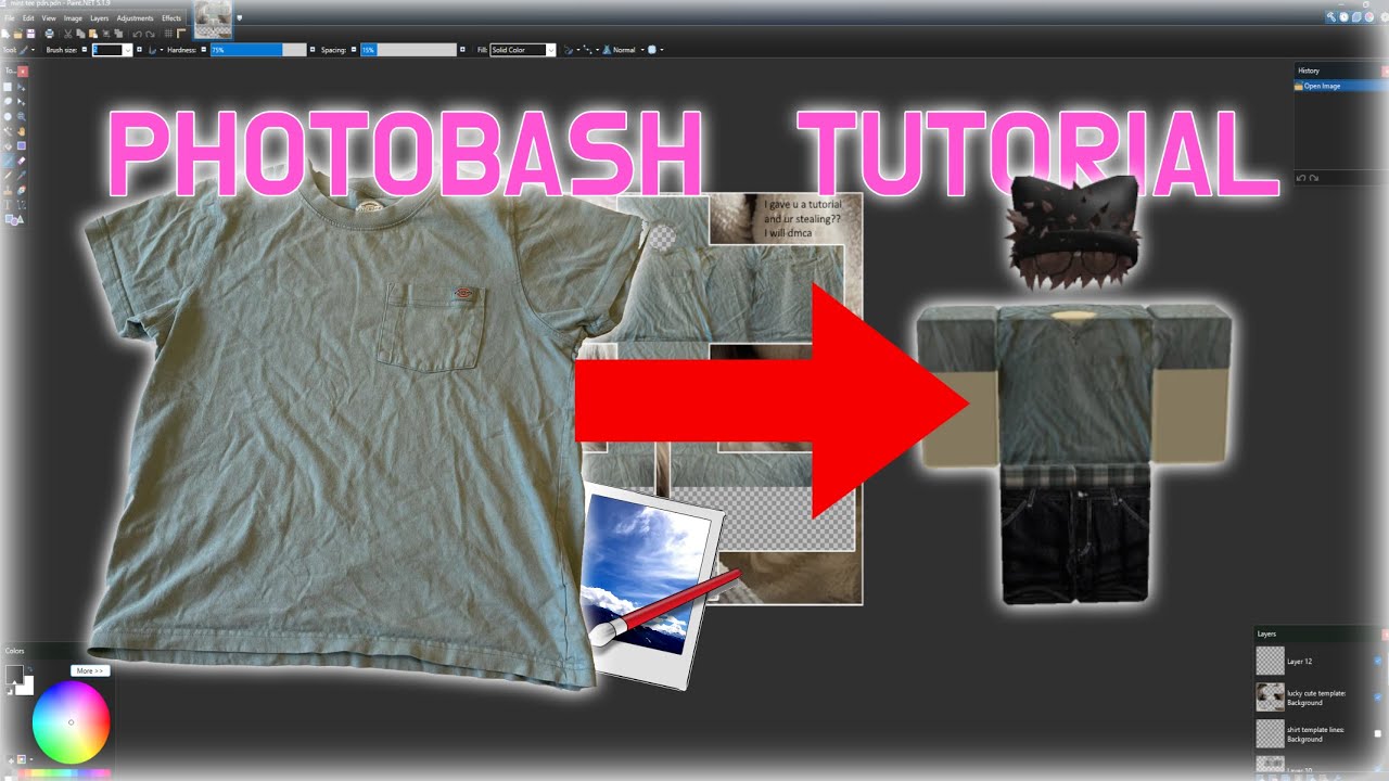 How To Photobash A Shirt On Roblox | Easy Tutorial - YouTube