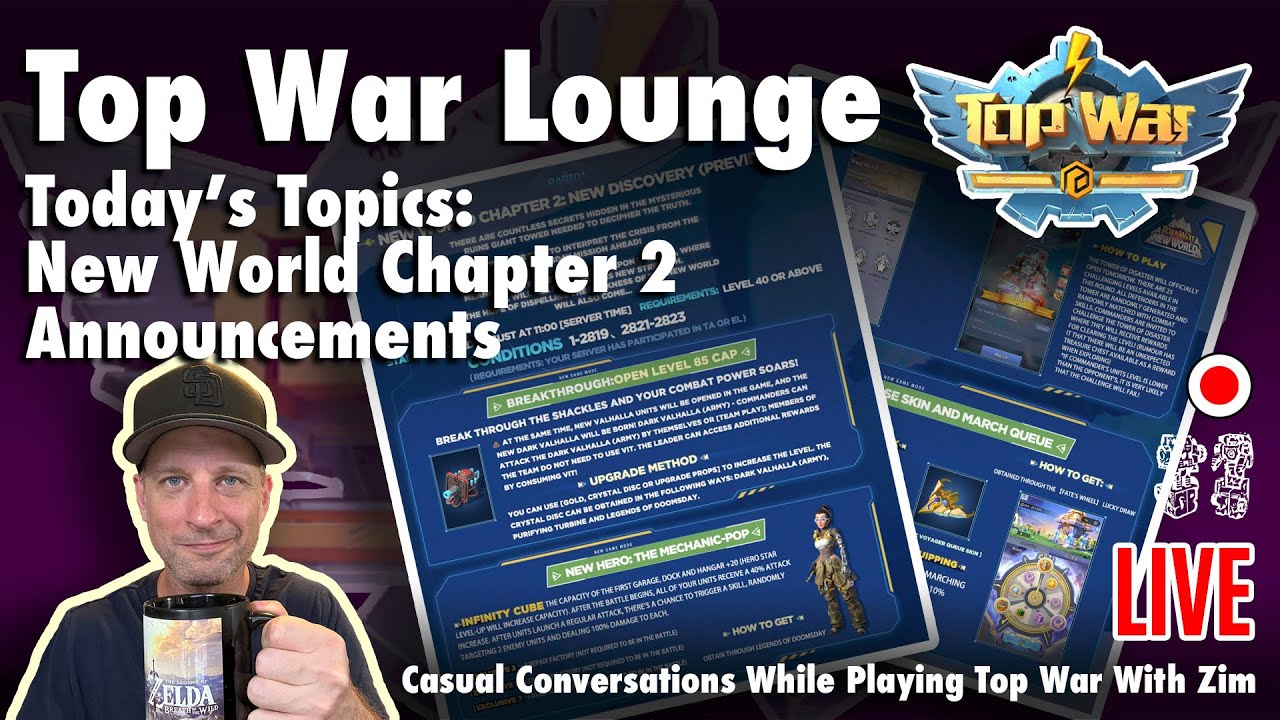 Top War Lounge - LIVE - New World: Chapter 2 Announcements - YouTube