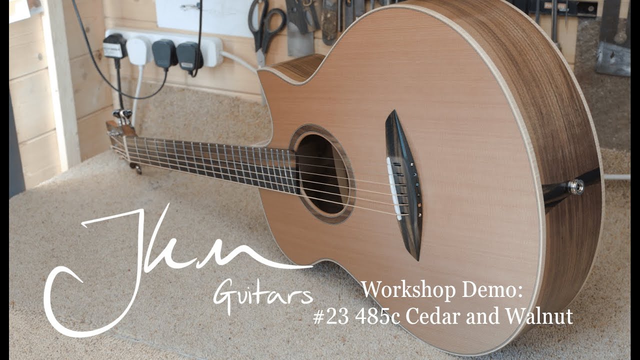 JKM Guitars Workshop Demo #23 Cedar and Black Walnut Hand Made Acoustic ...