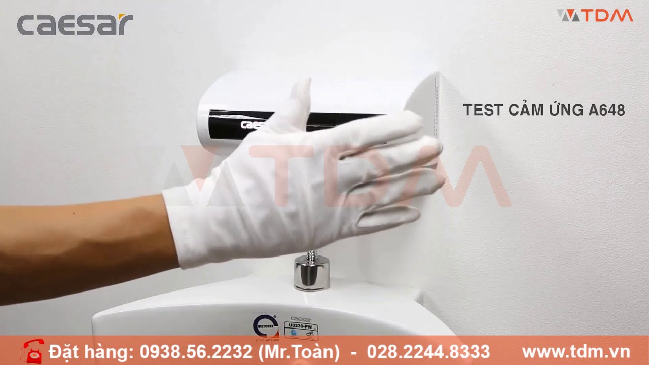 TDM.VN | Hướng dẫn cách lắp đặt van xả cảm ứng Caesar A648 điện 220v cho bồn tiểu nam cấp nổi ...